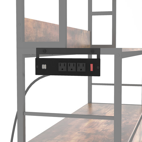 17 Stories 39.37'' Steel Standard Baker's Rack With Power Outlets | Wayfair