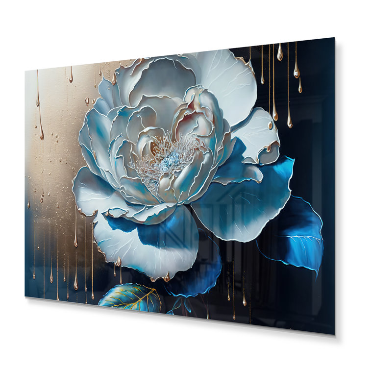 Red Barrel Studio® Vibrant Blue Camellia Flower II - Floral & Botanical ...