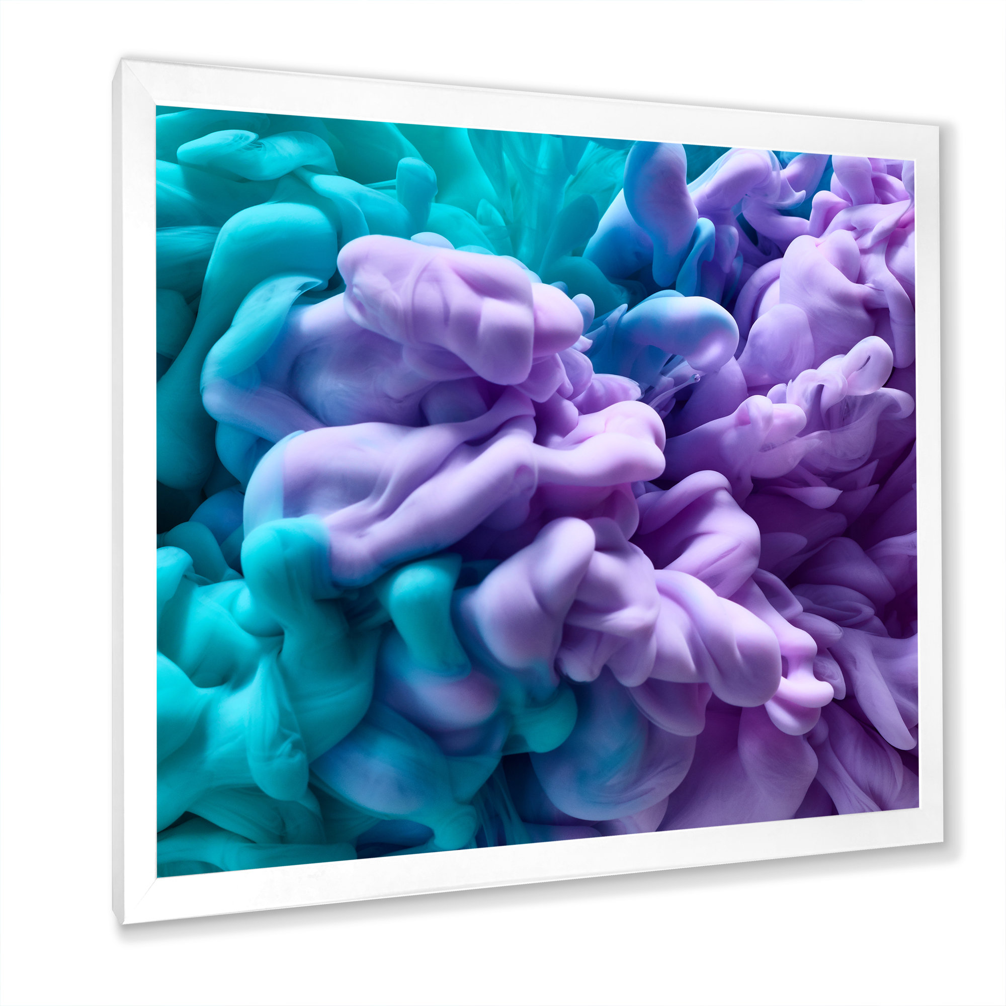 Wrought Studio Blue And Purple Fluid Ink Art Blue And Purple Fluid Ink ...