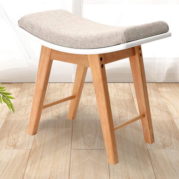 Red Barrel Studio® 15.7'' Tall Solid Wood Vanity Stool & Reviews | Wayfair