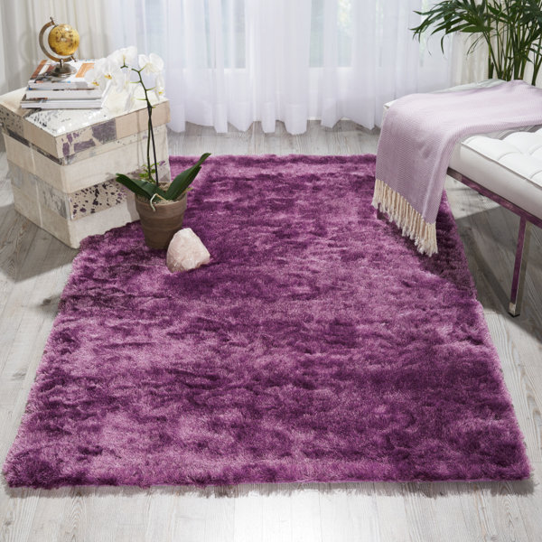 Ebern Designs Pilipenko Handmade Tufted Performance Lavender Rug ...
