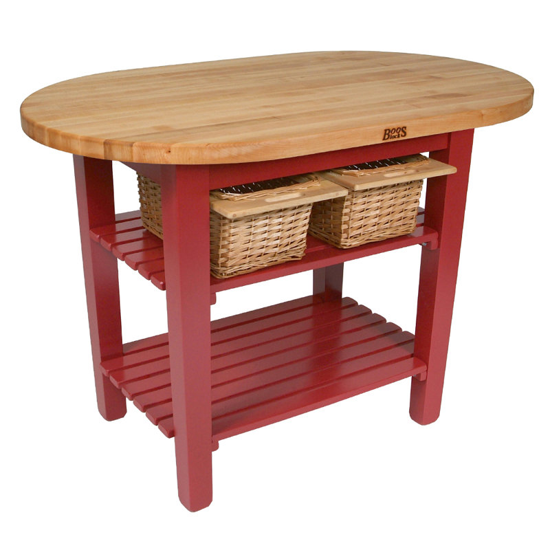 John Boos Eliptical C-Table Prep Table with Butcher Block Top | Wayfair