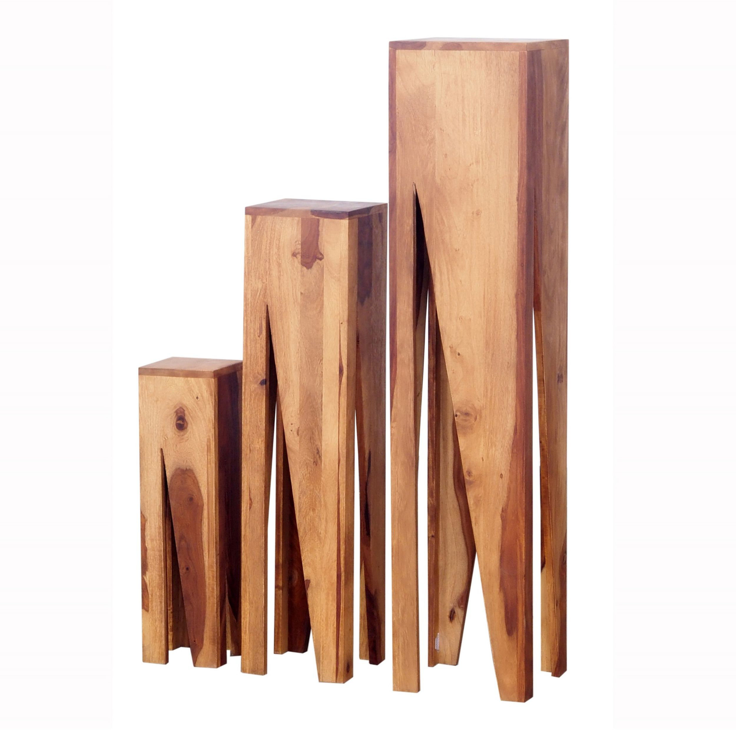 Benjara Rectangular Pedestal Sheesham Plant Table | Wayfair