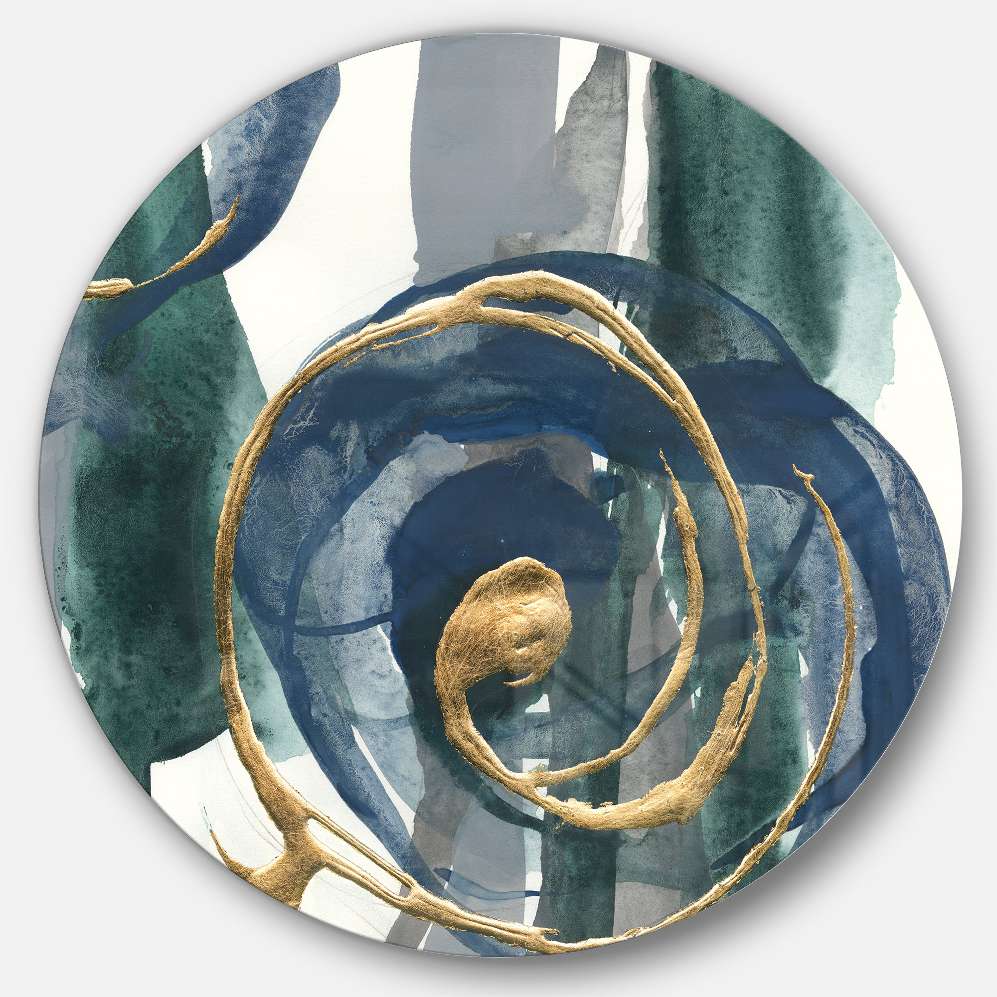 East Urban Home Metallic Indigo And Gold I - Unframed Painting | Wayfair