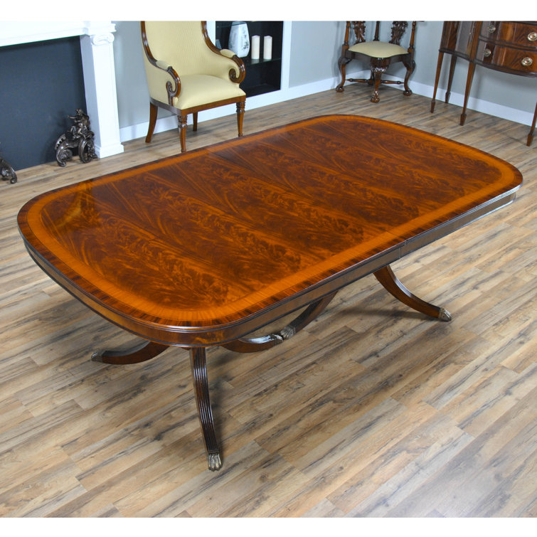Canora Grey Cearley 84.18'' Mahogany Solid Wood Dining Table | Wayfair