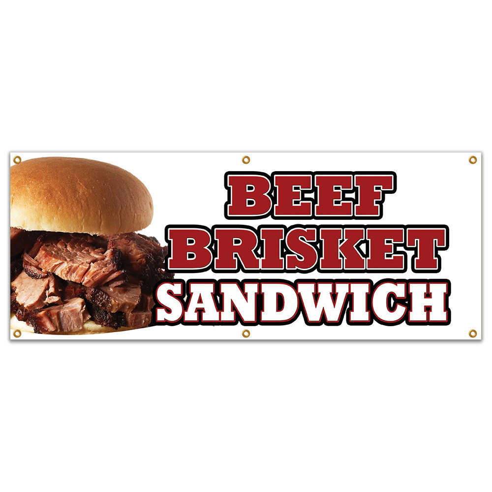 SignMission Beef Brisket Sandwich Banner Sign | Wayfair