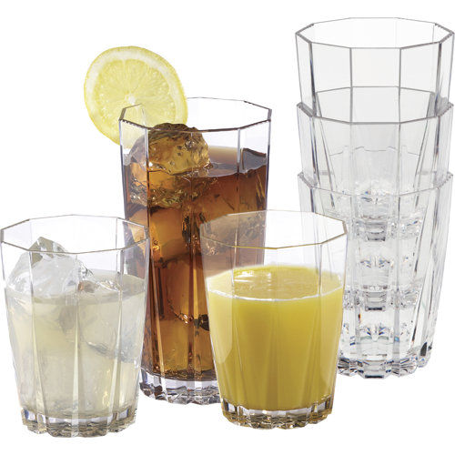 Winston Porter Sabatini 12-Piece Acrylic Assorted Glassware Set ...