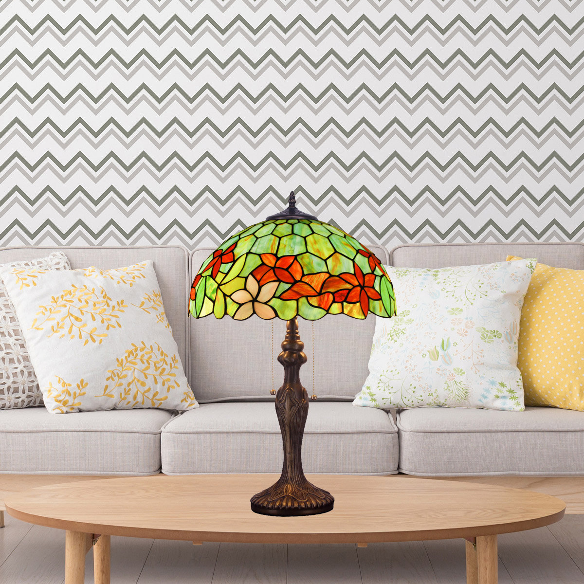 Canora Grey Bacilio Lamp 24" Tall Stained Glass Table Desk Work Study ...