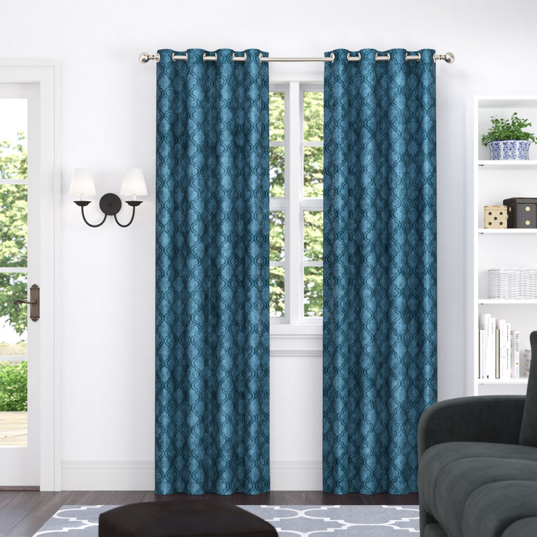 Red Barrel Studio® Rabideau Geometric Blackout Thermal Grommet Curtain ...