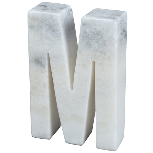 Ivy Bronx Marble Stone Letter M Bookend - Wayfair Canada