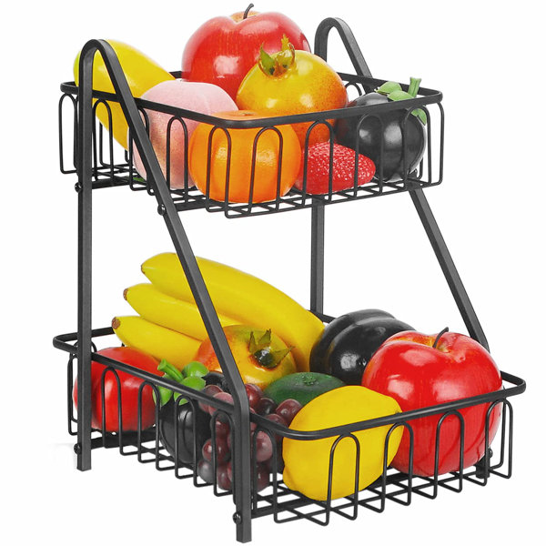 Belfry Kitchen 2-Tier Fruit Rack Veg Rack Storage Basket Storage Shelf ...