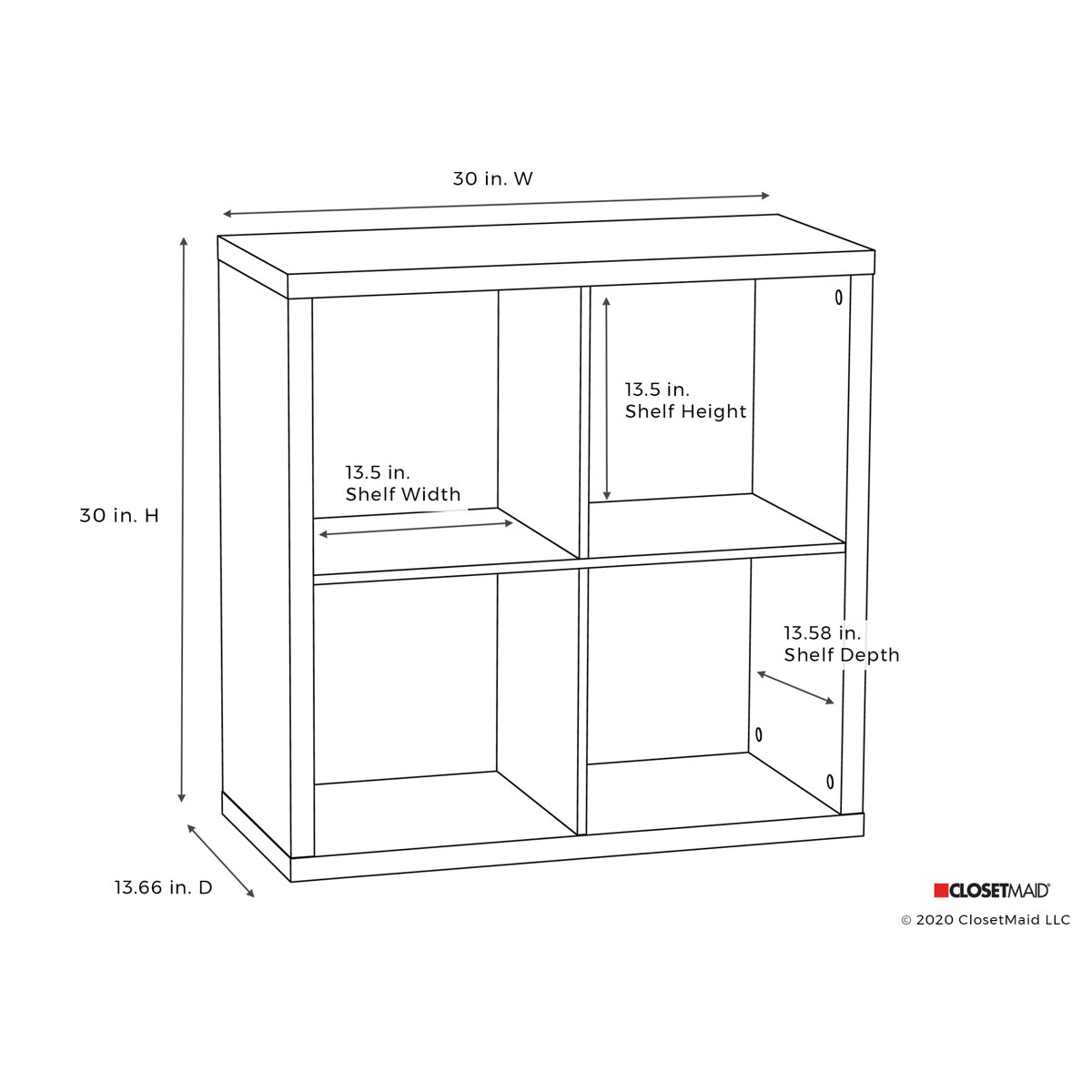 ClosetMaid Decorative Storage 30'' H x 30'' W Cube Bookcase & Reviews ...