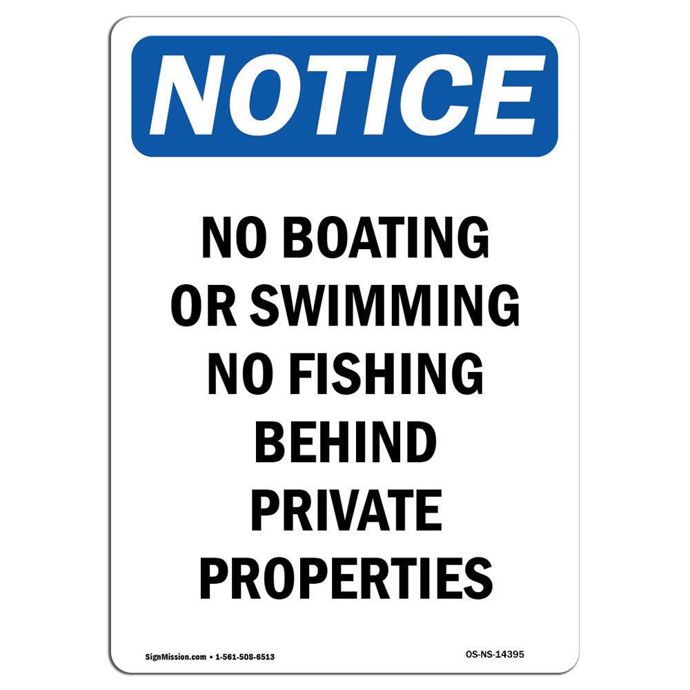SignMission No Boating or Swimming No Fishing Sign | Wayfair