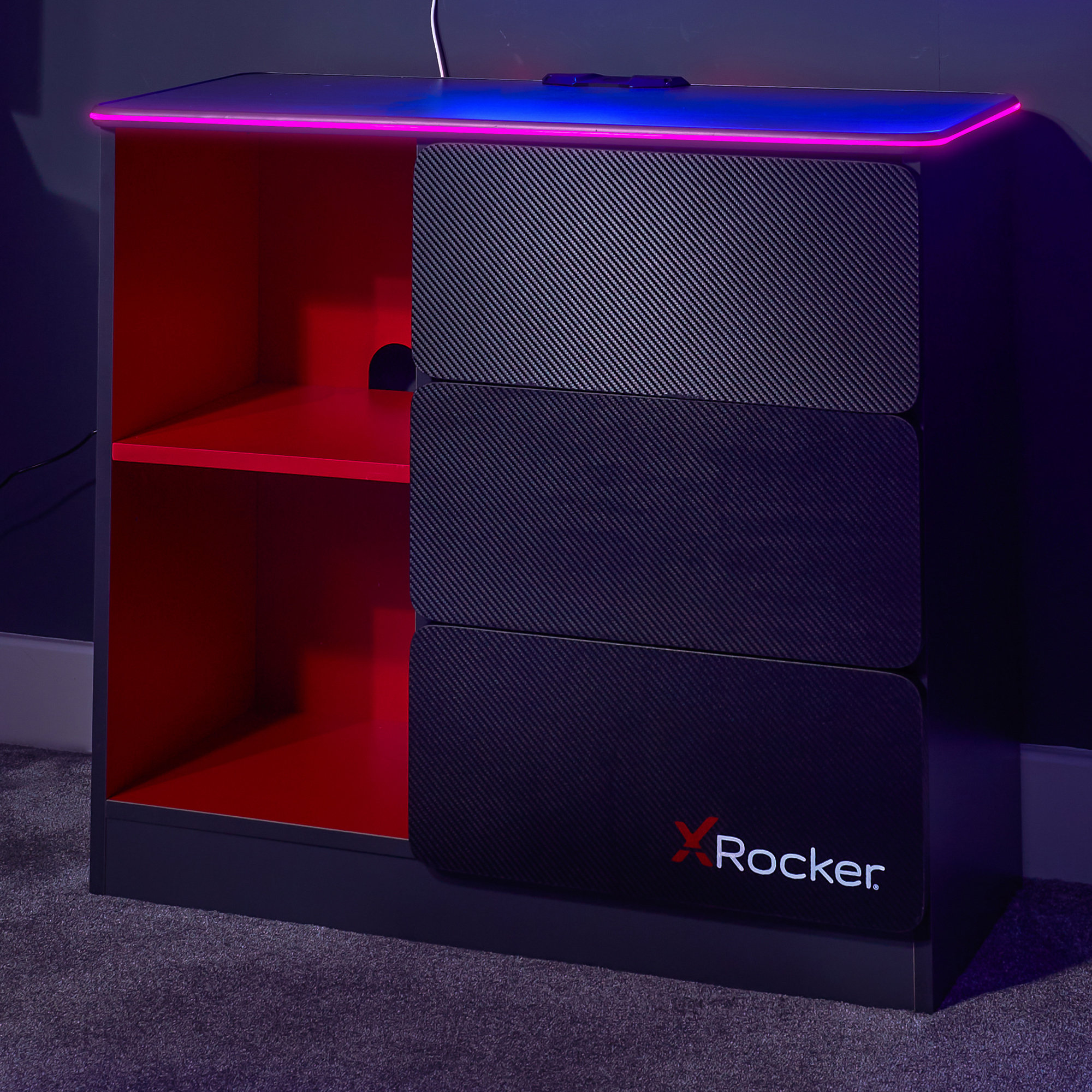 X Rocker Nation Carbon-tek Chest Of 3 Drawers With Led Lights | Wayfair ...