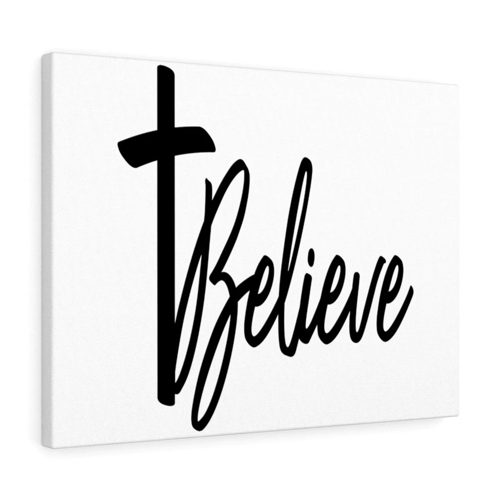 Trinx Believe Cross Christian Wall Art Print Ready to Hang | Wayfair