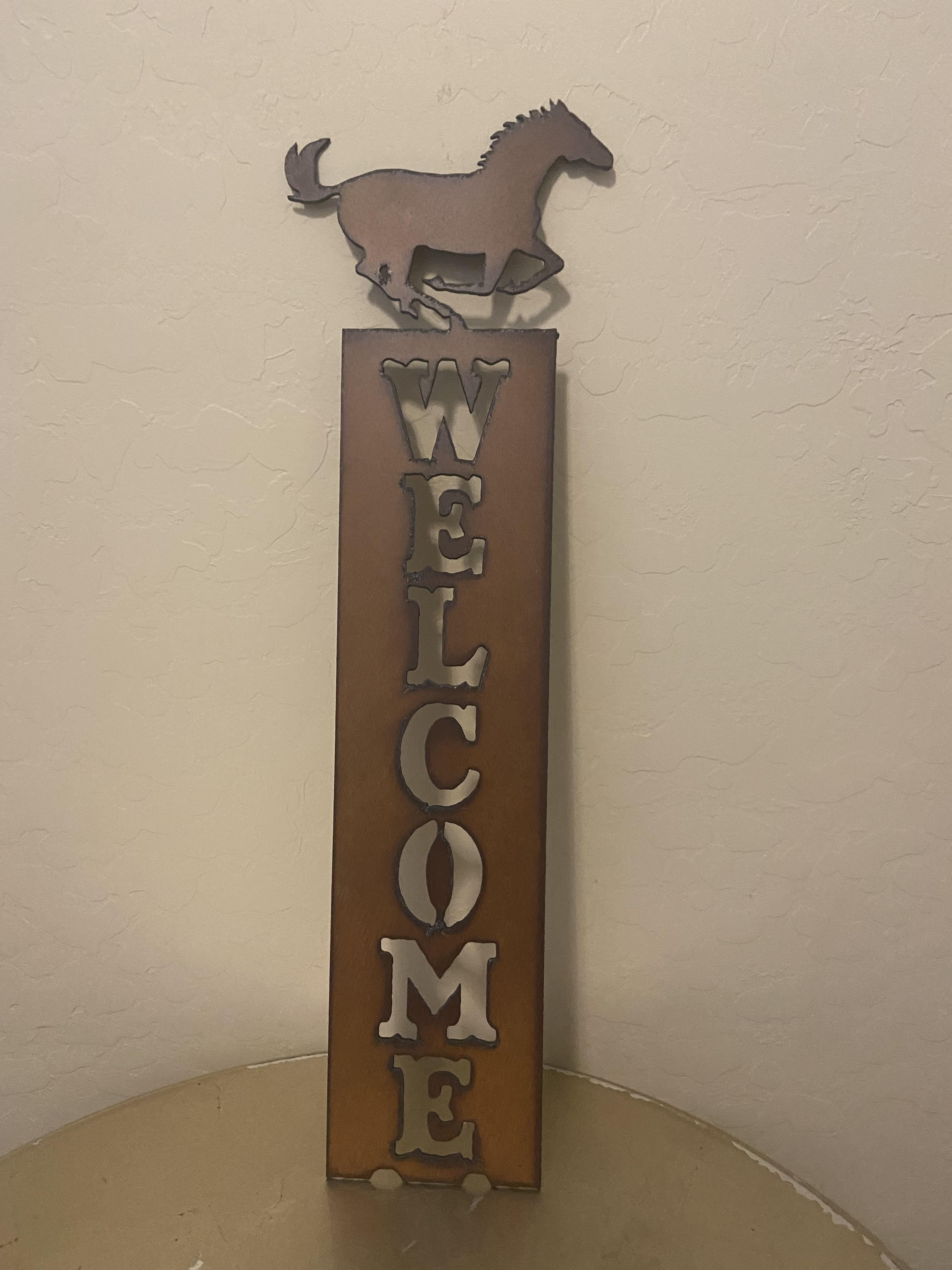 Foundry Select Metal Horse Welcome Running Wall Decor | Wayfair