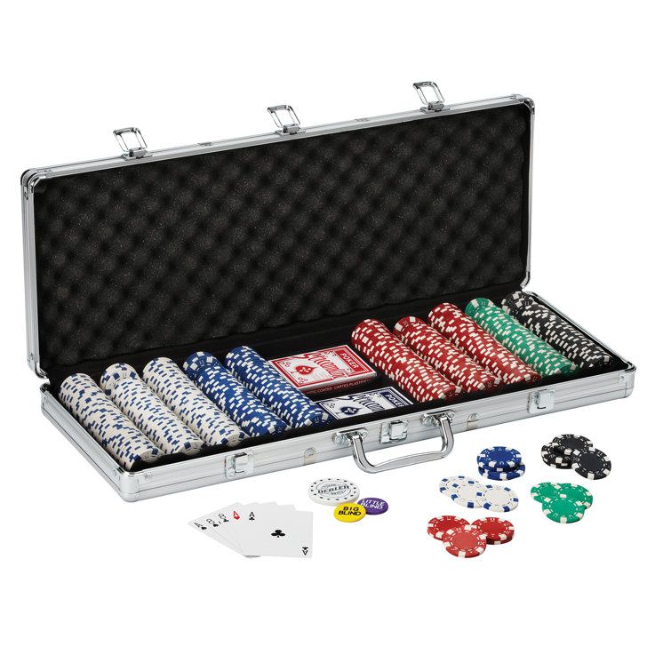 Fat Cat Texas Hold'em 500-Piece Poker Chips and Accessory Set & Reviews ...