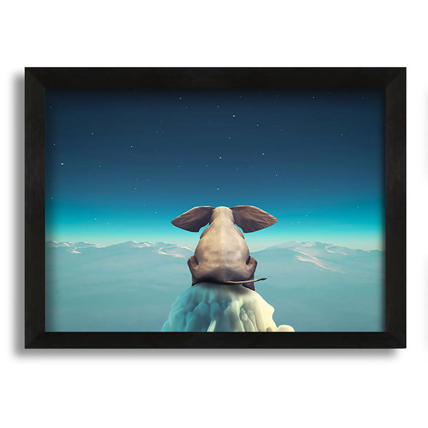 Maturi Elephant on a Cliff - Picture Frame Graphic Art on Canvas ...