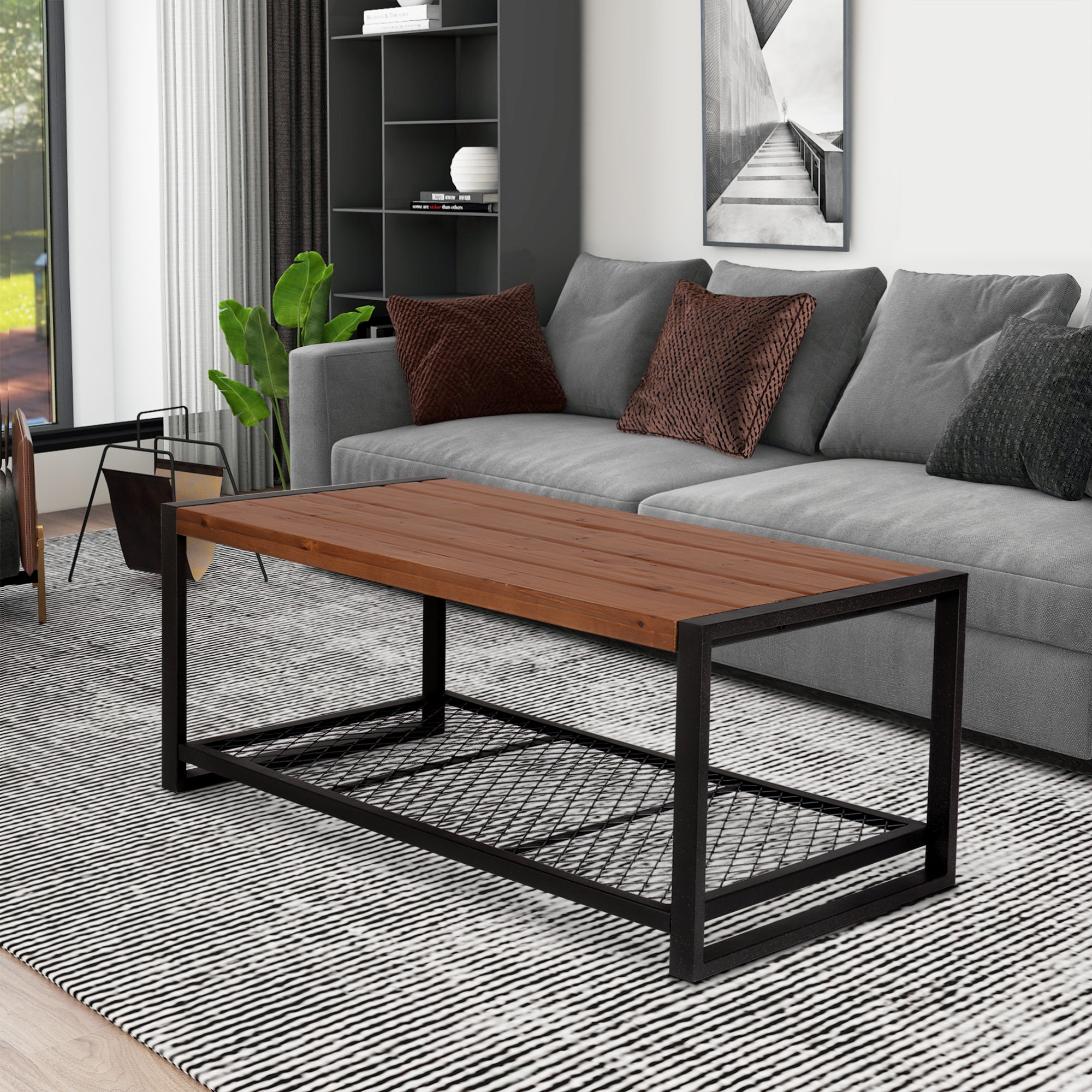 17 Stories Frame Coffee Table with Storage | Wayfair