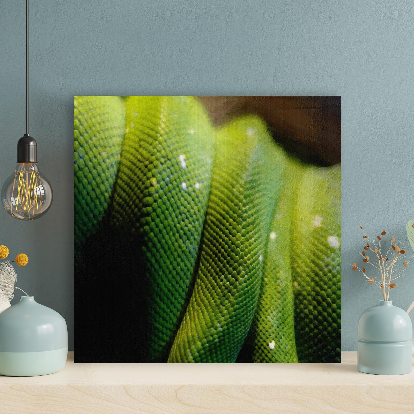 Latitude Run® Green Python - Wrapped Canvas Painting | Wayfair