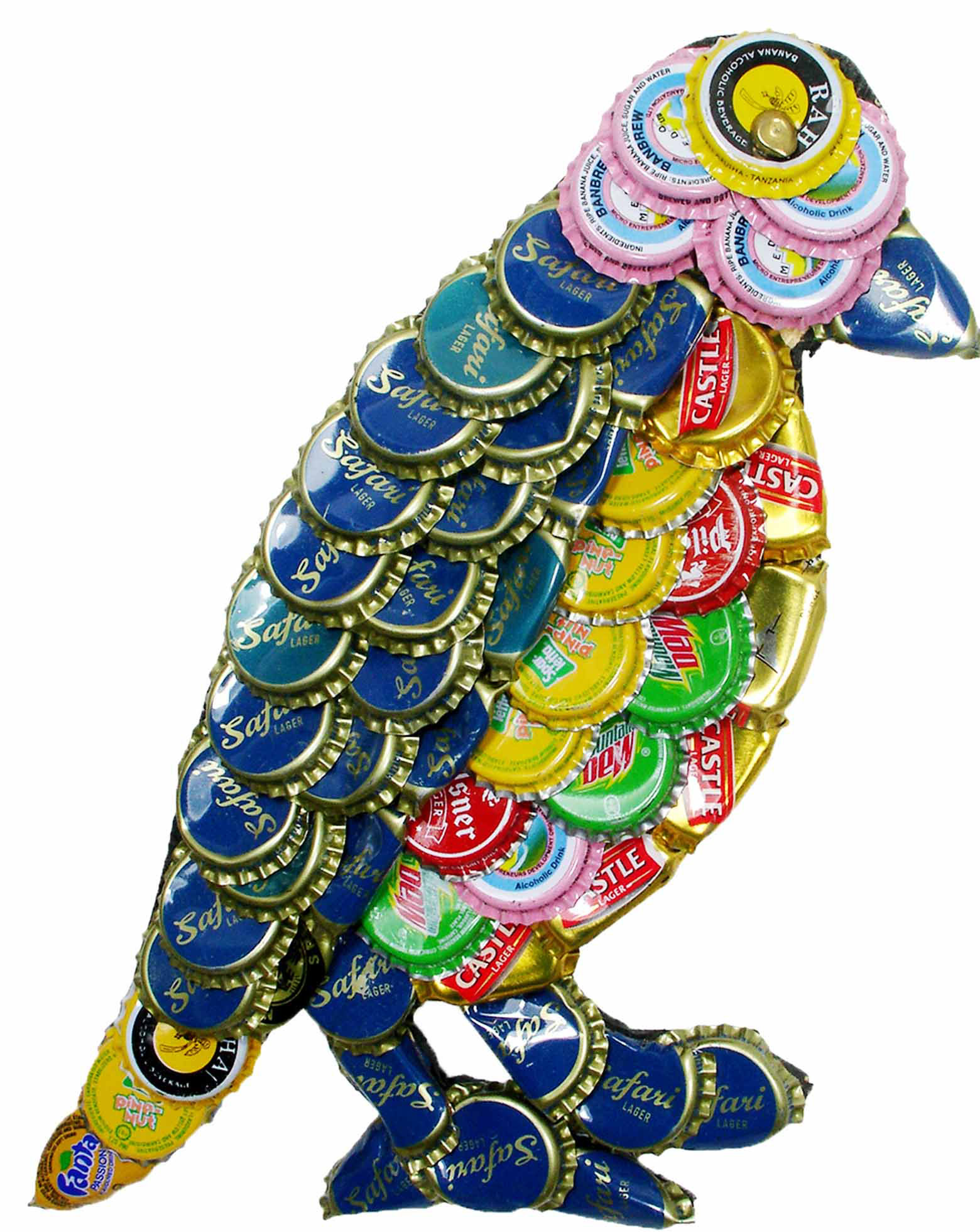 Ebern Designs Upcycled Bottle Cap Bird Wall Décor | Wayfair