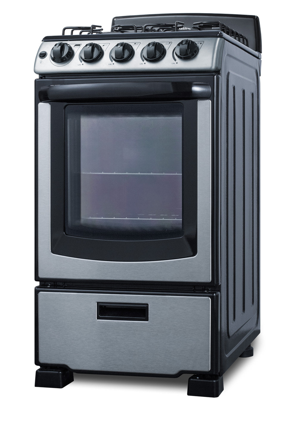 Summit Appliance Pro Line Panel 20" 2.3 cu ft. Freestanding Gas Range ...