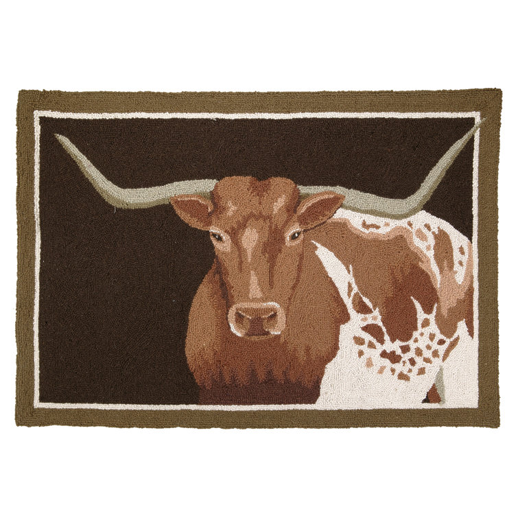 Peking Handicraft Handmade Looped/Hooked Wool Brown Rug | Wayfair