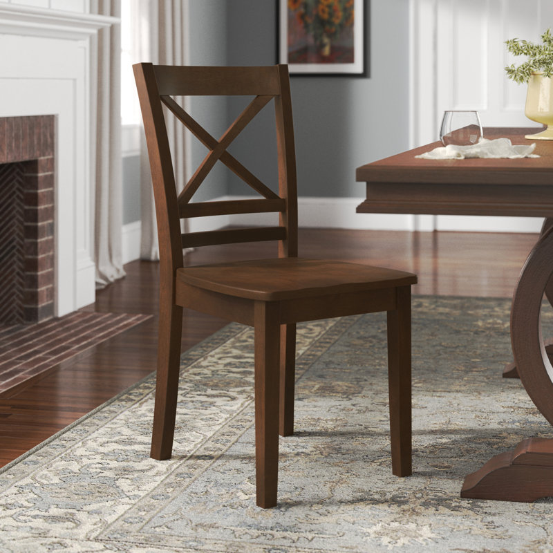 Lark Manor Chipman Solid Wood Cross Back Side Chair & Reviews | Wayfair