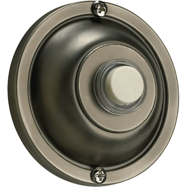 Charlton Home® Basic Round Push Button in Antique Silver | Wayfair