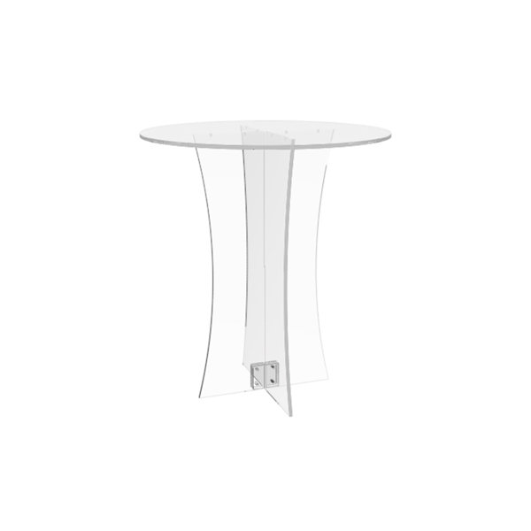 Ivy Bronx Clear Plexiglass Lucite Acrylic Round Dining/ Tradeshow Table ...