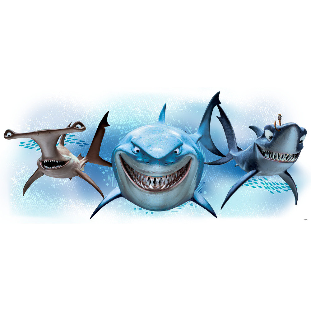 Room Mates Finding Nemo Sharks Giant Wall Mural & Reviews | Wayfair