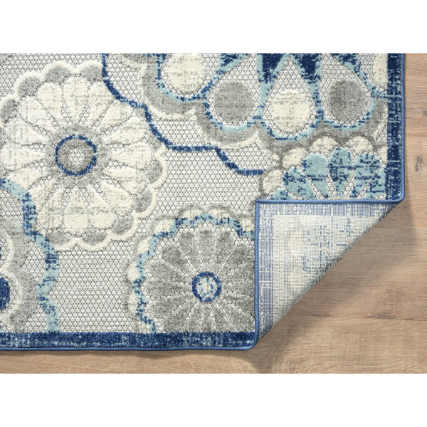 Bungalow Rose Inso Machine Woven / Power Loomed Gray Indoor/Outdoor Rug ...