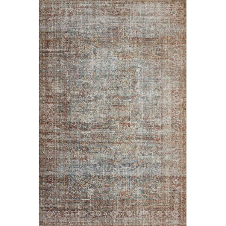 Jules Performance Lagoon/Brick Rug & Reviews | Joss & Main