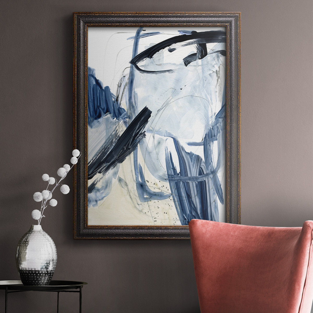 Wrought Studio Indigo Swash I Indigo Swash I - Picture Frame Painting ...