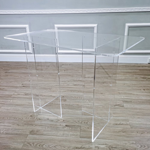 Brayden Studio® 42"L X 24"W X 31"H Clear Acrylic Dining Table, Church ...