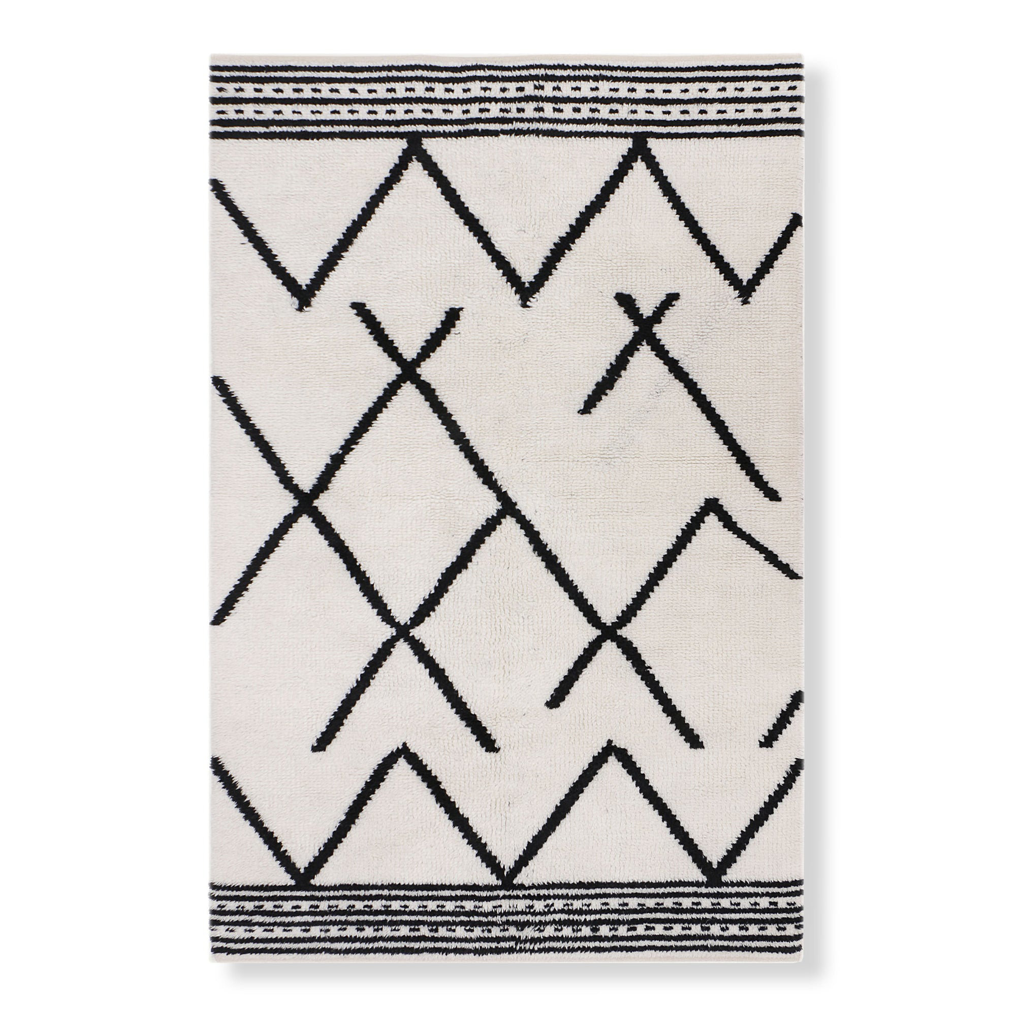 LOOMY Handmade Handwoven Black/Beige Rug | Wayfair