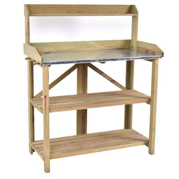 Arlmont & Co. Garden Wooden Plant Bench Work Station | Wayfair