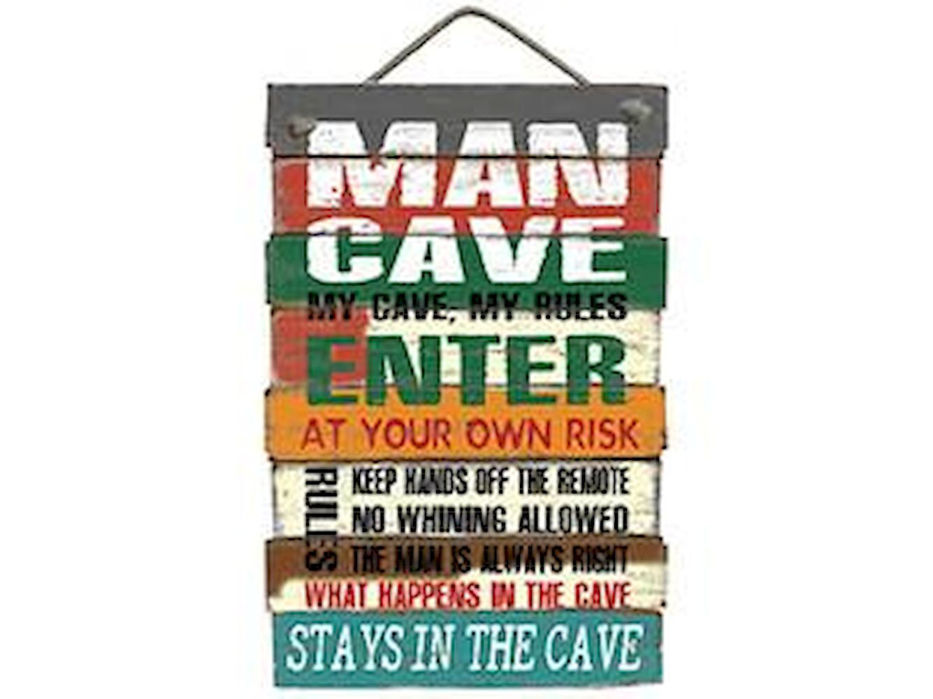 Winston Porter Man Cave Staggered Wooden Sign Wall Décor | Wayfair