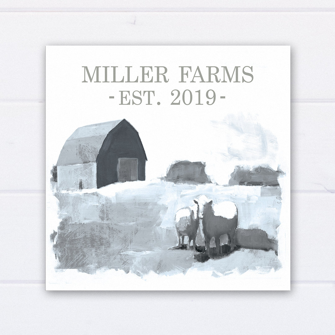 August Grove® Abstract Farm Animals - Wrapped Canvas Painting | Wayfair