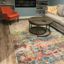 Trent Austin Design® Harrill Abstract Area Rug in Teal/Orange & Reviews ...