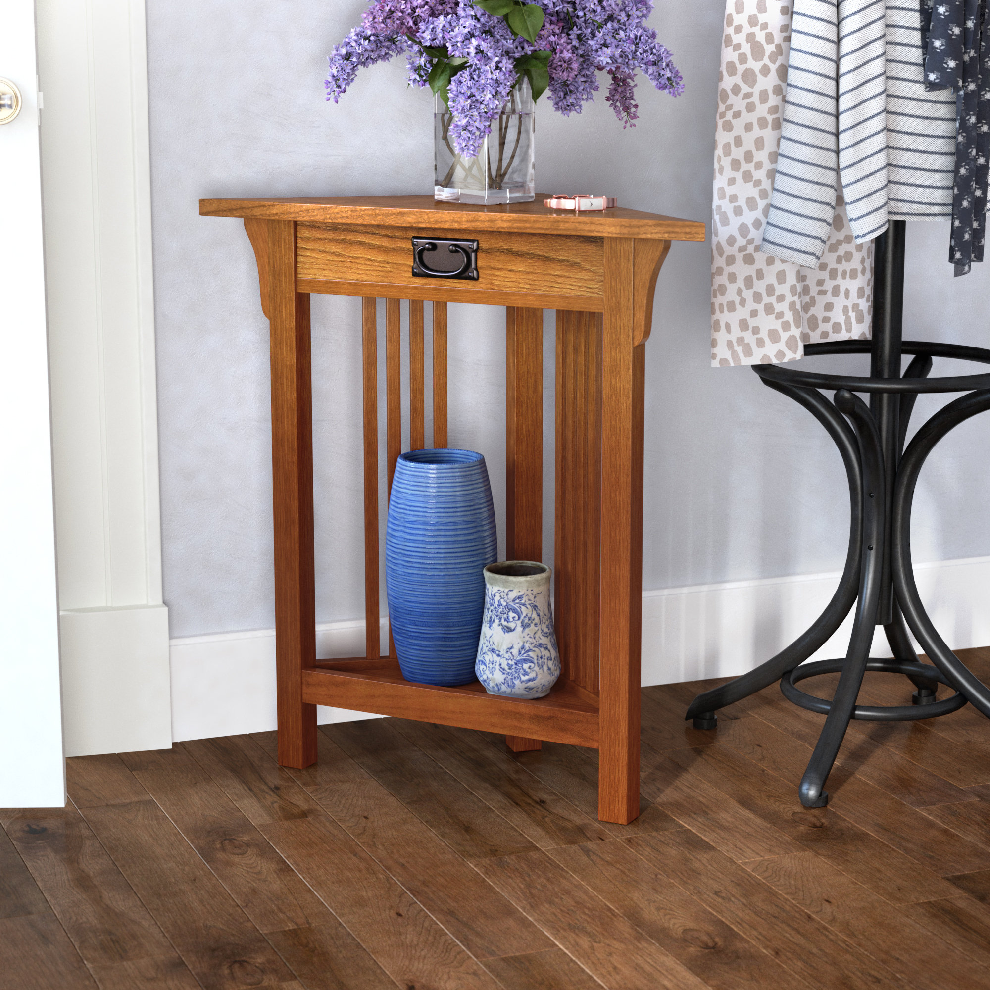 Darby Home Co Folcroft 30'' Tall Solid Wood 3 Legs End Table with ...