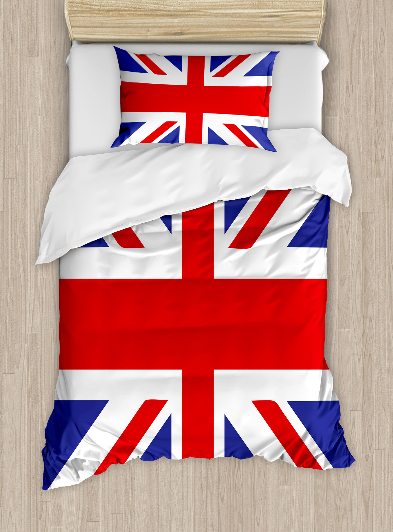 Ambesonne Union Jack Blue/Red Microfiber Modern & Contemporary Duvet ...