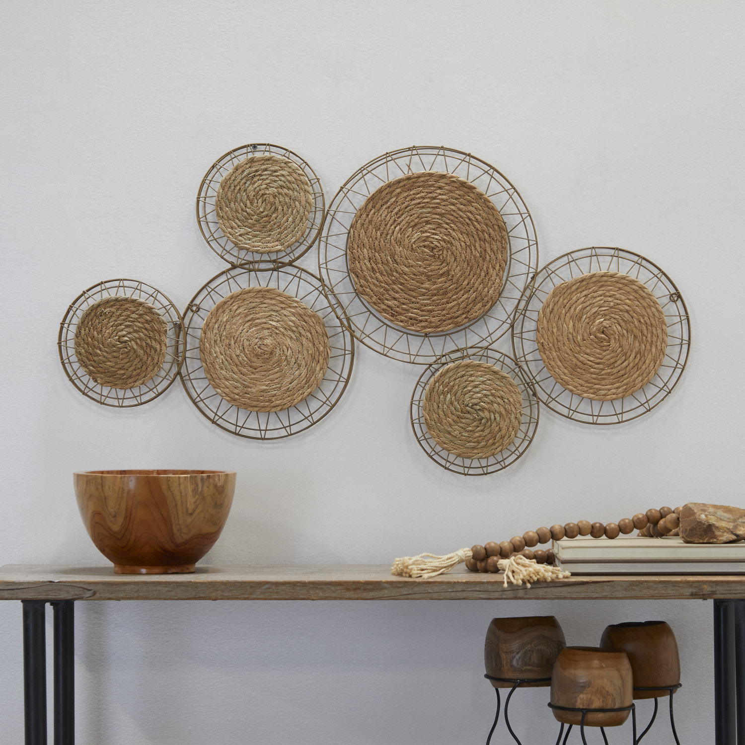 Novogratz Cole And Grey Bohemian Dried Plant Woven Wall Decor | Wayfair