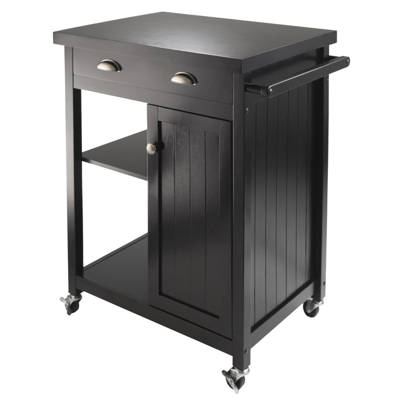 Winston Porter Mineville Wood Kitchen Cart & Reviews | Wayfair