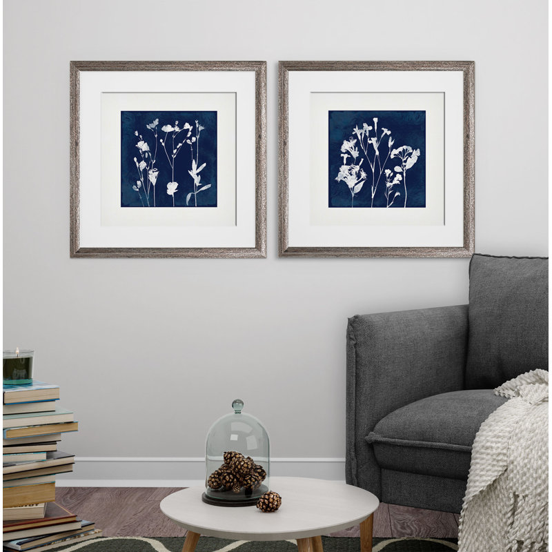 Darby Home Co Cyanotype Botanical I - 2 Piece Picture Frame Print ...