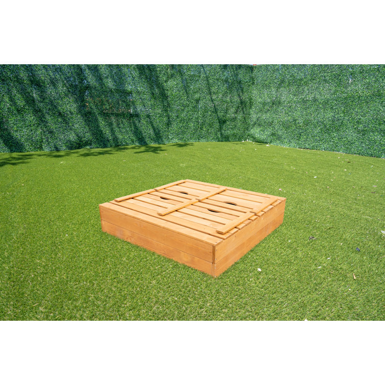 Natus Inc Sportspower 47.2'' x 18.7'' Solid Wood Rectangular Sandbox ...