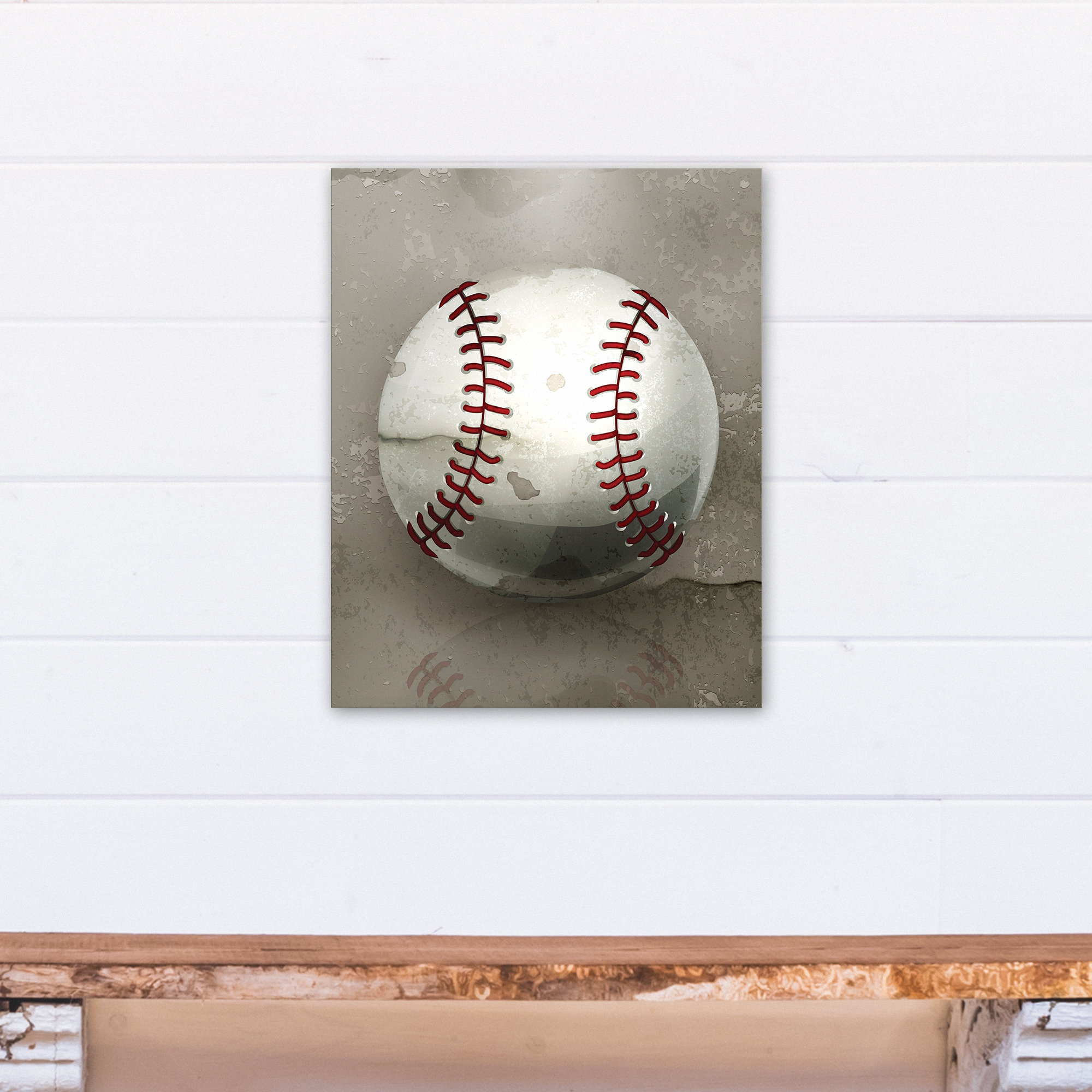 Harriet Bee Zena Painted Baseball Canvas Art | Wayfair