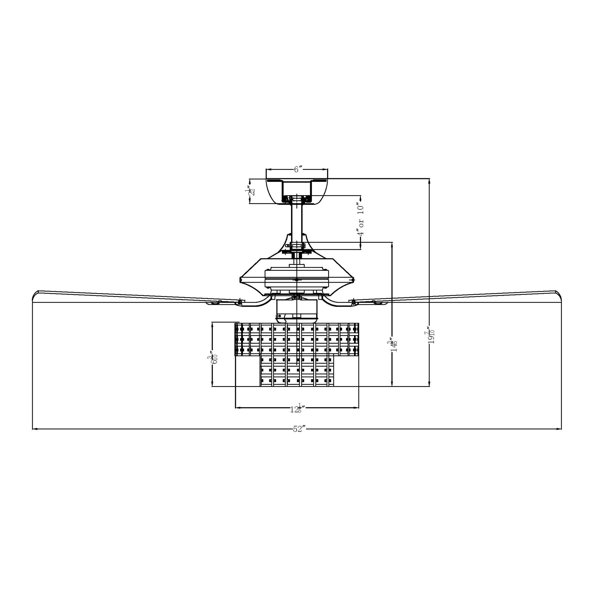 Etta Avenue™ 52'' Rafferty 5 - Blade Crystal Ceiling Fan with Remote ...