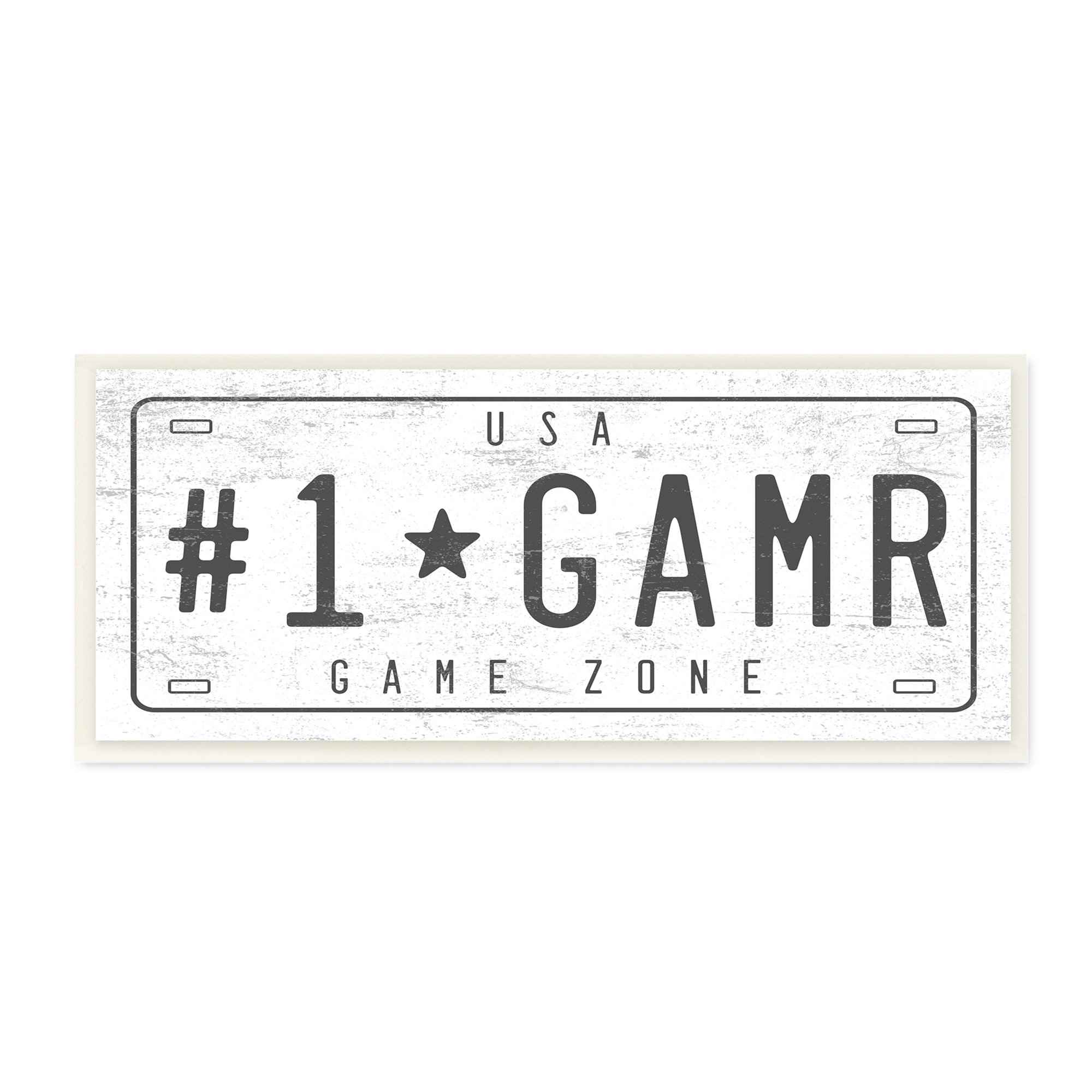 Stupell Industries Number One Gamer Vintage Car License Plate by Daphne ...