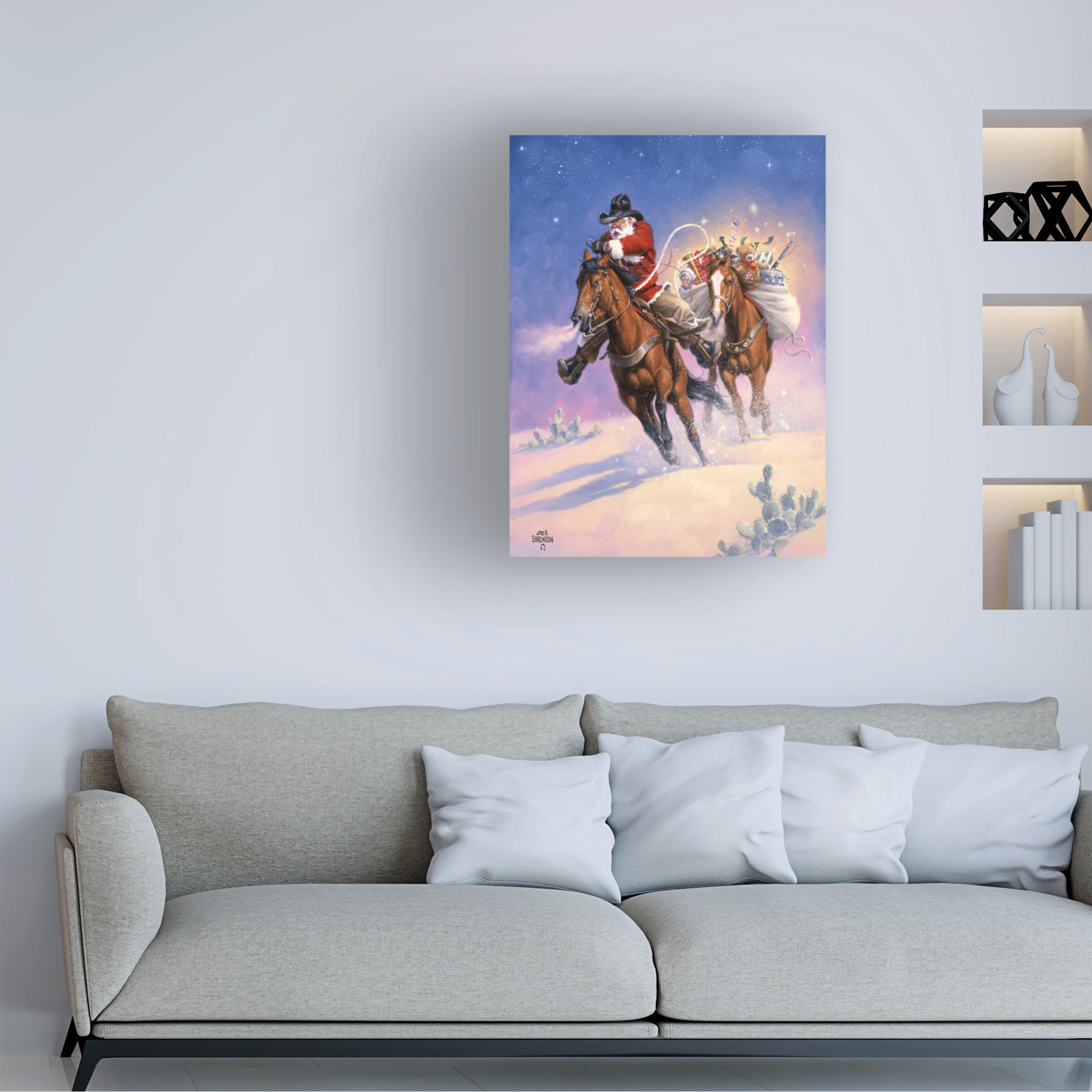 The Holiday Aisle® Santas Big Ride Santas Big Ride by - Wrapped Canvas ...